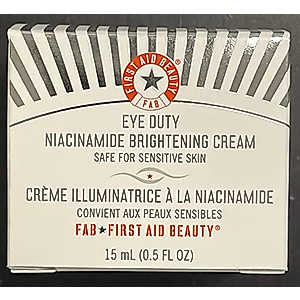 First Aid Beauty Eye Duty Niacinamide Brightening Cream, Illuminating Eye Cream for Dark Circles and Puffiness, 0.5 oz.