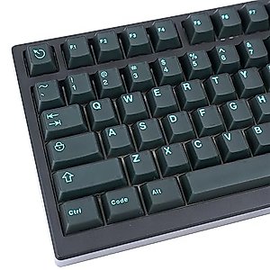 GEKUCAP Custom Keycaps, 121 Keys Green Translucent Keycaps, ABS Double Shot Keycaps, Cherry Profile Keycaps Set for Gaming Keyboard Cherry MX Switches Mechanical Keyboard 61/87/104/108 (Green)