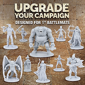 Path Gaming 38 Miniatures Fantasy Tabletop RPG Figures for Dungeons and Dragons, Pathfinder Roleplaying Games. 28MM Scaled Miniatures, 10 Unique Designs, Bulk Unpainted, Great for D&D/DND