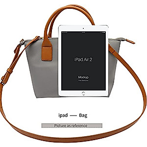 Women Lightweight Waterproof Nylon Handbag Shoulder Totes Crossbody Bag,Leather Shoulder Handbags And Travel Work Purse (Light grey)