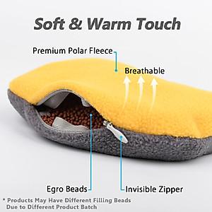 Large Mouse Wrist Rest Bean Bag, Ergonomic Mouse Support Pad Filled Ergo Beads for Computer, Laptop, PC Gaming, Yellow