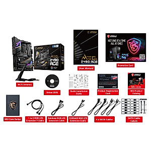 MSI MEG Z490 ACE Gaming Motherboard (ATX, 10th Gen Intel Core, LGA 1200 Socket, SLI/CF, Triple M.2 Slots, USB 3.2 Gen 2, Wi-Fi 6, Mystic Light RGB)