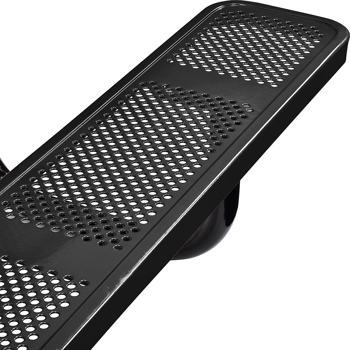 Global Industrial 72" Rectangular Perforated Metal Outdoor Picnic Table, Red