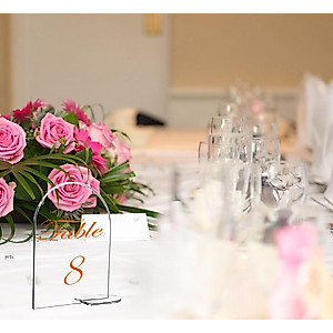 20 Sets Clear Arch Acrylic Sign with Stand Blank Arched Acrylic Table Numbers for Wedding Events Parties Decor (4 x 6 Inch)
