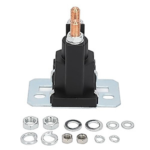 Starter Solenoid, Quick Response Sealed Lawn Mower Starter Relay Solenoid 200A Easy to Install Terminal Post Type Long Service Life ABS Brass Forklifts (24V)