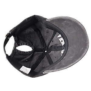 OASCUVER Women Lake Girl Ponytail Hat, Embroidery Adjustable Baseball Cap Washed Distressed Messy High Bun Ponycap …