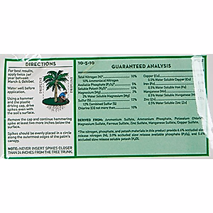 Jobe’s, 01010, Fertilizer Spikes, Palm Tree, Includes 5 Spikes, 1lb, Brown