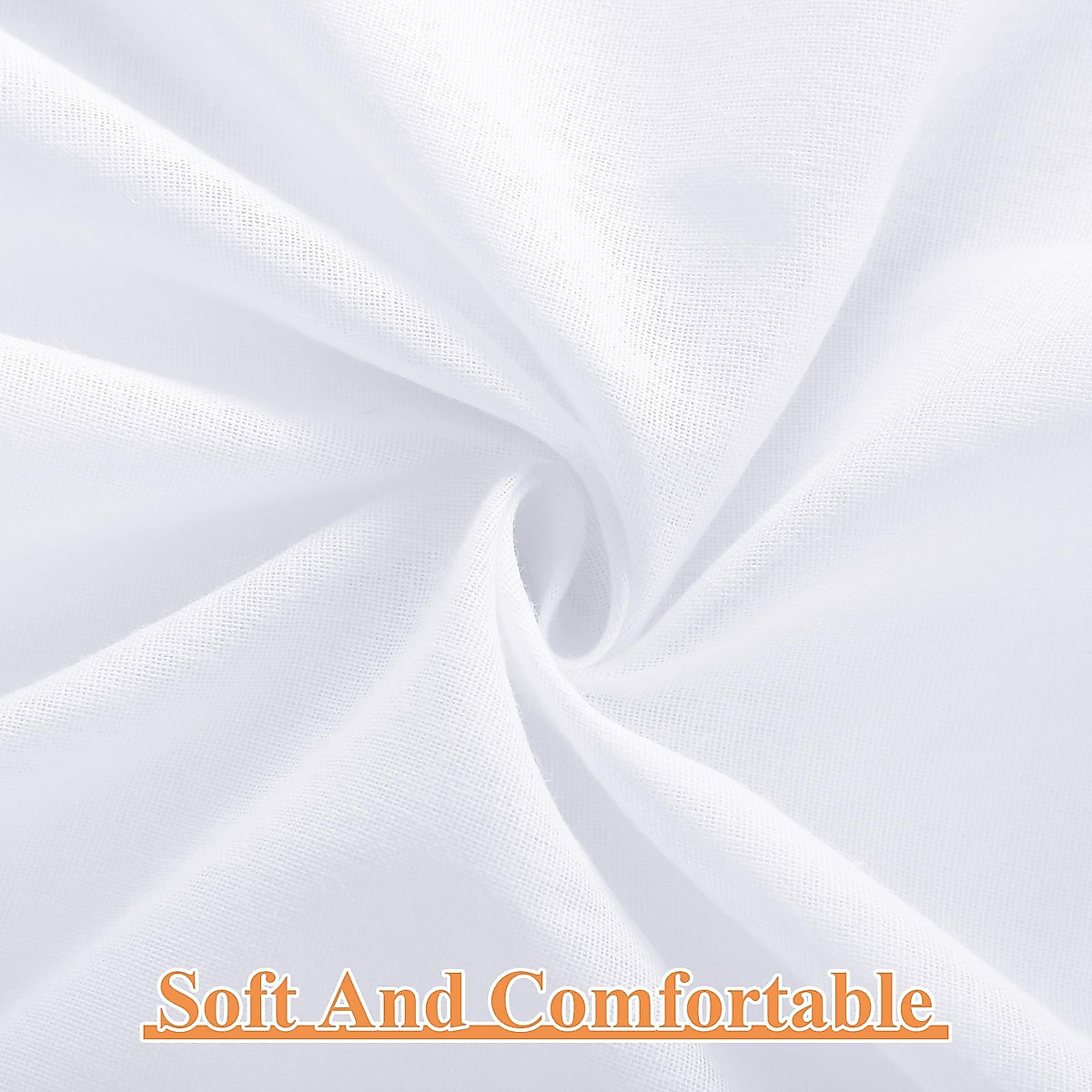 Leinuosen 100 Pack Men's Handkerchiefs Handkerchiefs Cotton Classic Hankies Pocket Square Towel for Tea Parties(11 x 11 Inches,White)