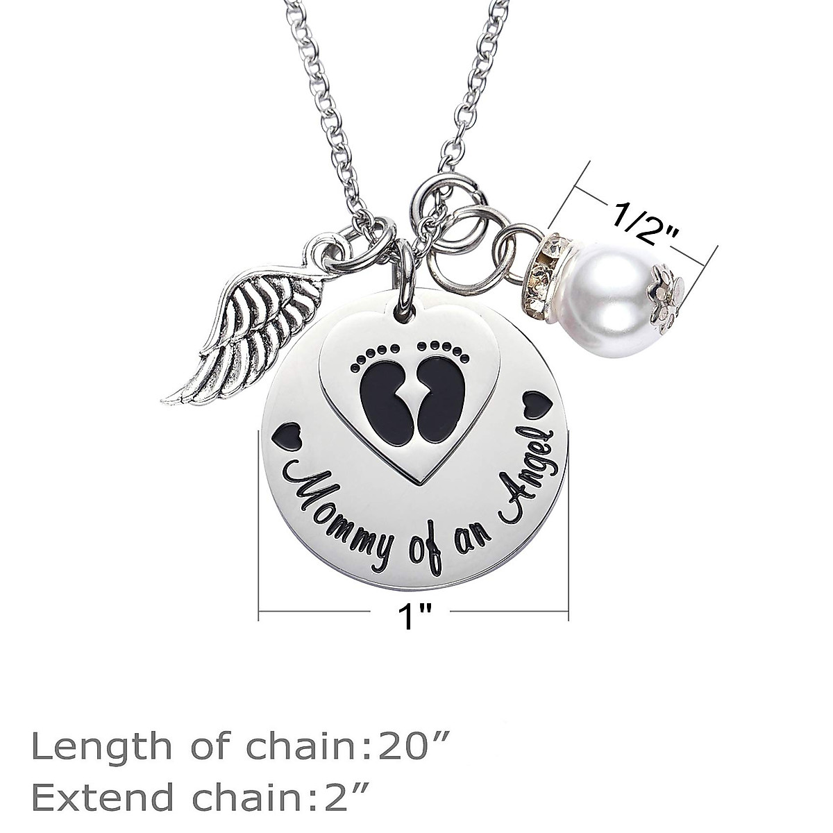 LParkin Miscarriage Gifts For Mothers Memorial Necklace For Mommy of an Angel Sympathy Wing Gift