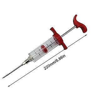 Lobonbo BBQ Meat Syringe Marinade Injector Metal Turkey Chicken Flavor Syringe Kitchen Cooking Syinge Accessories