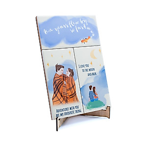 Pirantin 10th Anniversary Ceramic Loving Couple Collage - Romantic Free Standing Ornament (uv-tileblanket10), Creme