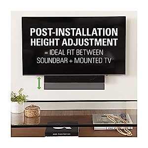 Sanus Soundbar Mount For TV Mount Bracket - Height & Depth Adjust, Moves In-Sync With TV, Supports Sound Bars Up To 20 lbs - SASB1-B1