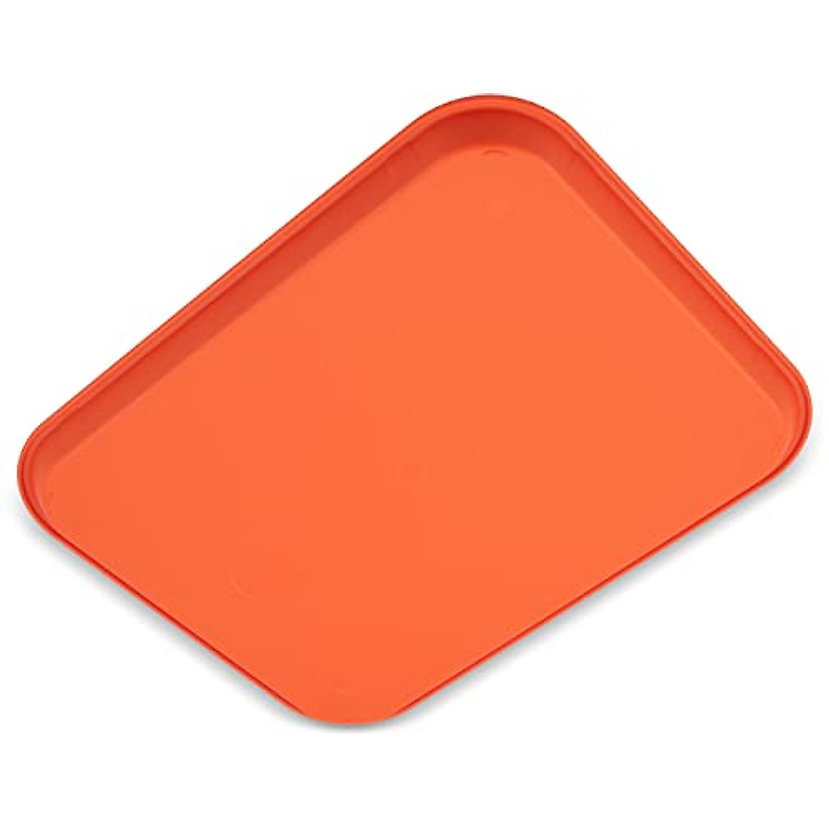 Carlisle FoodService Products Cafe Plastic Fast Food Tray, 14" x 18", Orange, (Pack of 12)
