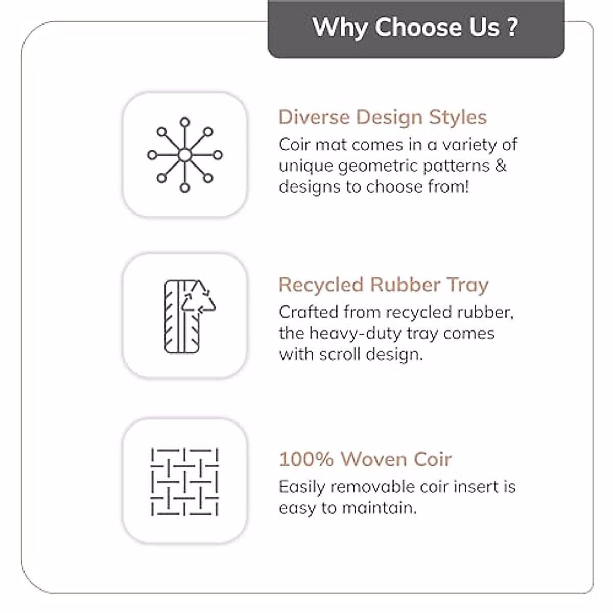 Anji Mountain Heavy Duty Waterproof Rubber Shoe Storage Mat Organizer/Boot Storage Tray Multi Use for Entryway with Coir, Tan Insert, Fits 4 Pair (46.5" Wide)