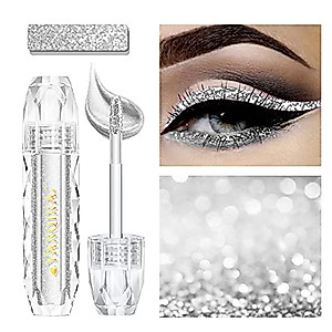 JUNRUO Liquid Glitter Eyeshadow, Metallic Shimmer Waterproof Long Lasting Quick-Drying Sparkling Cosmetic Glitter Liquid Eye Shadow for Women&girls, Makeup Glitter for Eyes (CRYSTAL LAMP)
