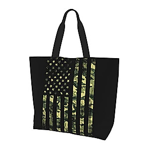 Gelxicu American Flag Shoulder Tote Bags AmericanCasual Bag Shoulder Handbags Shopping Grocery Bags