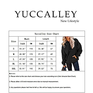 Yuccalley Women's Long Sleeve Fashion Pocket Hoodies Casual Pullover Tops (US, Alpha, Medium, Regular, Regular, White)