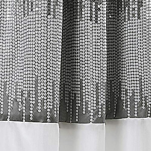 Lush Decor Night Sky Window Curtain Panel for Living, Bedroom, Dining Room (Single Curtain), 42"W x 95"L, Gray & White