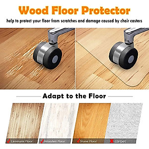 ZIJINJIAJU Office Chair Mat, 32" x 40" Chair Mat for Hardwood Floor Protection Mat for Office & Home Transparent Plastic Floor Mat for Office Chair, Easy to Clean