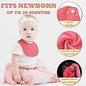 20 Pcs Muslin Baby Bibs Baby Bibs for Girls Boys Teething Soft Absorbent Baby Drool Bandana Bibs with Snaps and Lace Border for Neutral Newborn Infant Drooling Essentials, 10 Styles