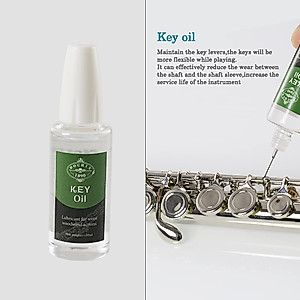 Flute Cleaning and Maintenance Cleaner Care Kit with Key Oil, Cork Grease, Swab, Cleaning Cloth, Cleaning Brush, and Cleaning Rod in Khaki