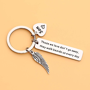 AKTAP Mom Dad Memorial Keychain Gift Those We Love Don't Go Away They Walk