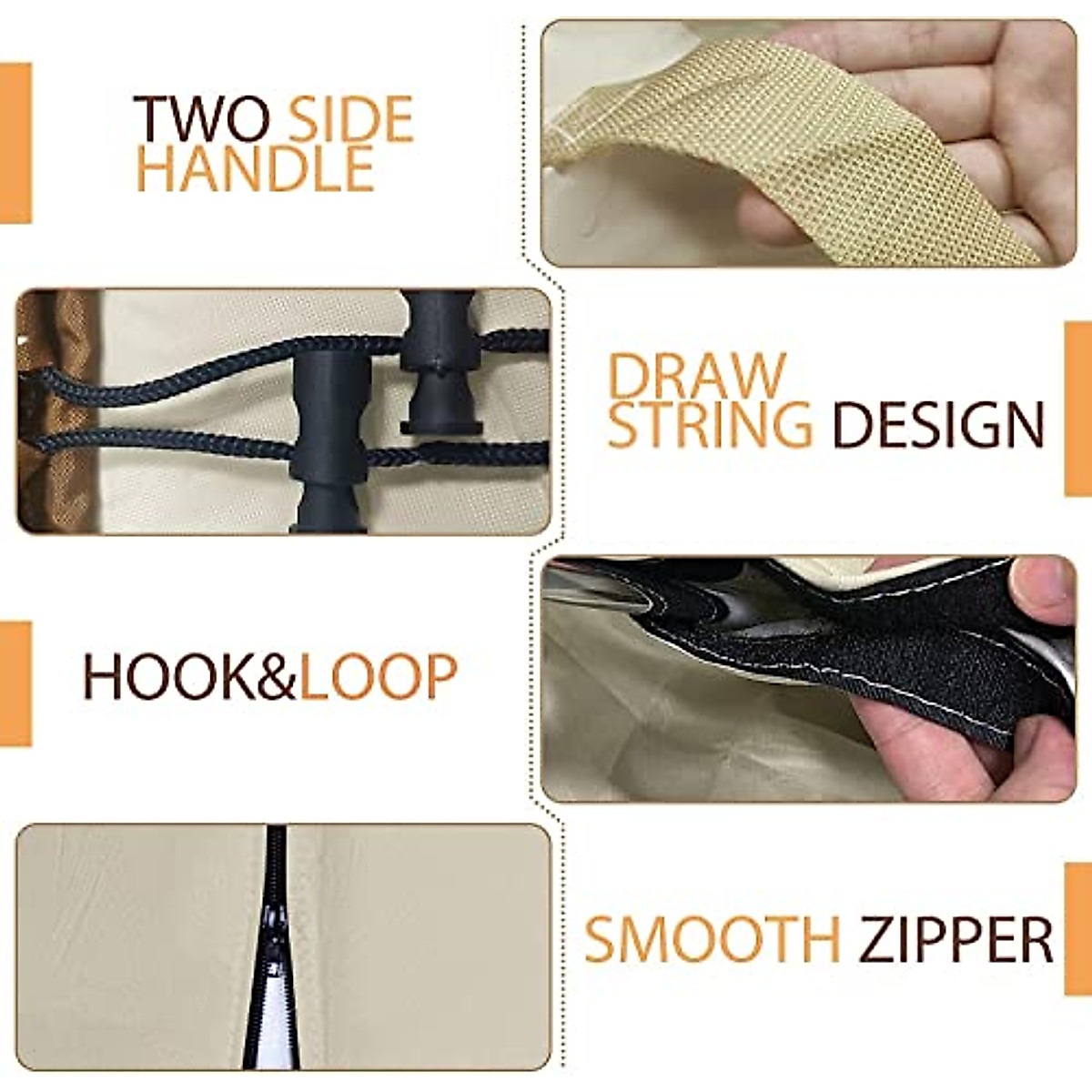 boyspringg Porch Swing Cover, 56x32x25 Inches, Outdoor Swing Cover Waterproof for Patio Garden Furniture, Patio Swing Cover All Weather Protection (Beige)