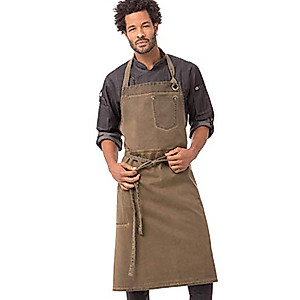 Chef Works Unisex Dorset Chefs Bib Apron, Golden Brown, One Size