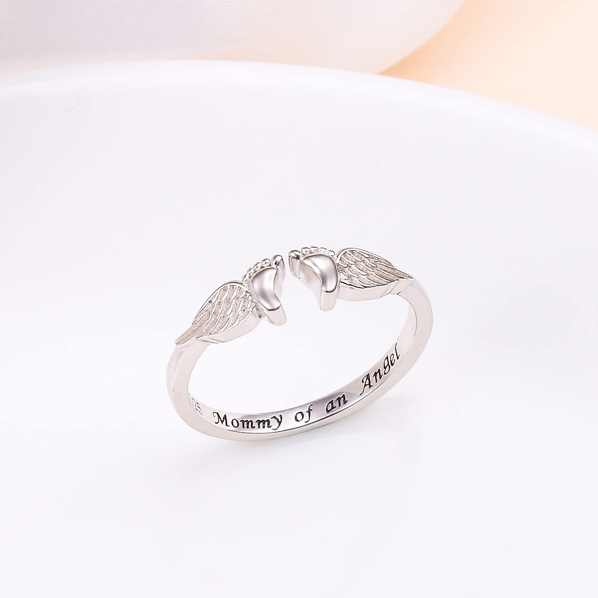 Miscarriage Gifts for Mothers 925 Sterling Silver Miscarriage Ring/Miscarriage Necklace Loss Mommy of an Angel Memorial Jewelry Sympathy Gift for Women Mother Mom Size 9