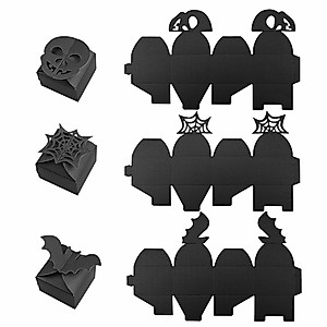 SaktopDeco 24 PCS Mini Black Halloween Boxes Mini Treat Gift Candy Boxes Small Party Favor Boxes