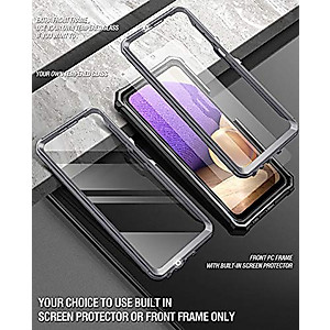 Poetic Guardian Series Case Designed for Samsung Galaxy A32 5G, Full-Body Hybrid Shockproof Bumper Clear Protective Cover Case, Built-in Screen Protector, Black/Clear