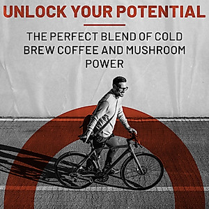 Golden Nest Cold Brew Mushroom Coffee | Ready to Drink Cold Brew Coffee with Organic Chaga & Cordyceps Mushroom | All Natural No Preservatives Dairy-Free | 8 Fl Oz Can (Black Unsweetened, 8 FL Oz (Pack of 6))