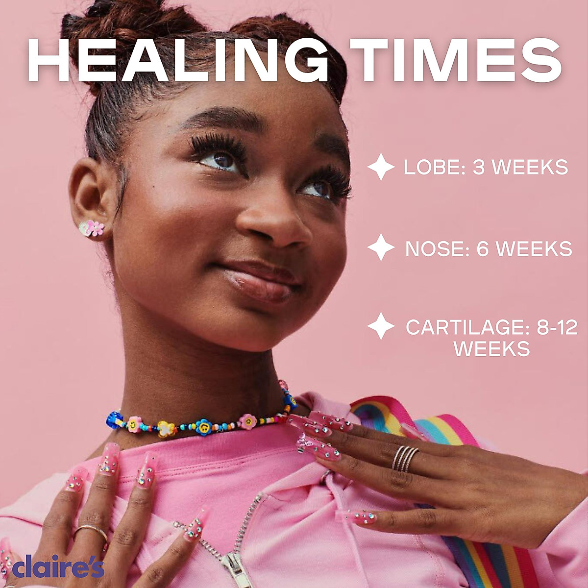 Claire’s 3-Week Rapid Piercing Aftercare Solution for New Piercings - Nose and Ear Piercing Cleaner Treatment, Piercing Bump Cleaning Wash - 8.5 Fl Oz
