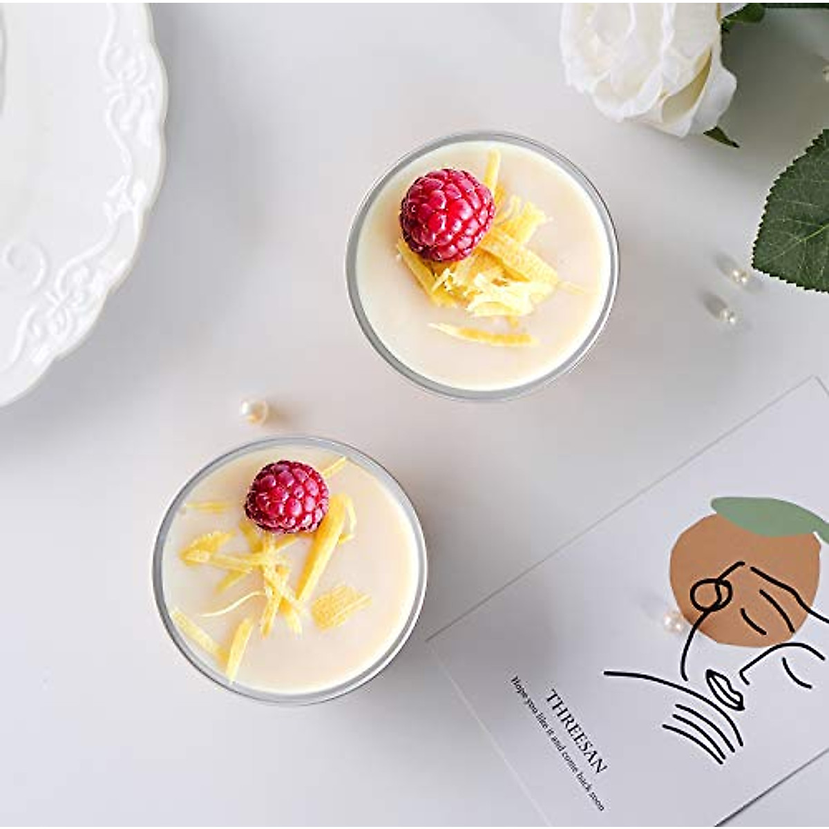 EUSOAR Disposable Ramekins, Gold 50pcs 5oz Mini Aluminium Foil Baking Cups with Lids Creme Brulee Cupcake Liners, Desert Cheesecake Pans Flan Molds Tin Cups Containers for Party Favor Birthday