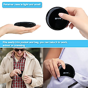 BVN Retainer Case Orthodontic Dental Case Slim Braces Case, Mouth Guard Case, Denture Case, Teeth Aligner Case, Night Guard Case Container Storage Holder Black.