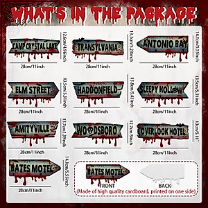 Halloween Horror Movie Themed Decoration,20Pcs Horror Cardboard Signs for Wall Decor Waterproof Horror Movie Photo Booth Props for Halloween Party Decoration