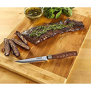 Imusa USA IMU-73056 4.5" Stainless Steel Steak Knife with Woodlook Handle