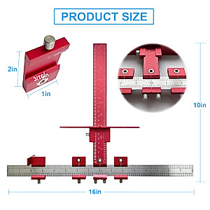 WAYCOJOY Cabinet Hardware jig Cabinet Hardware Template for Installing Drawers Pulls and Pulls on Cabinet Doors Cabinet Handle Template Tool for Handle and Pull Installation (All Aluminum)