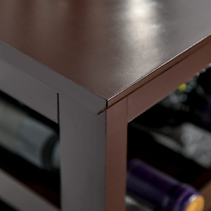 HOMCOM Wine Cabinet with 4 Bottle Wine Rack, Open Shelf, Acrylic Door Cabinet with Adjustable Shelf, Espresso