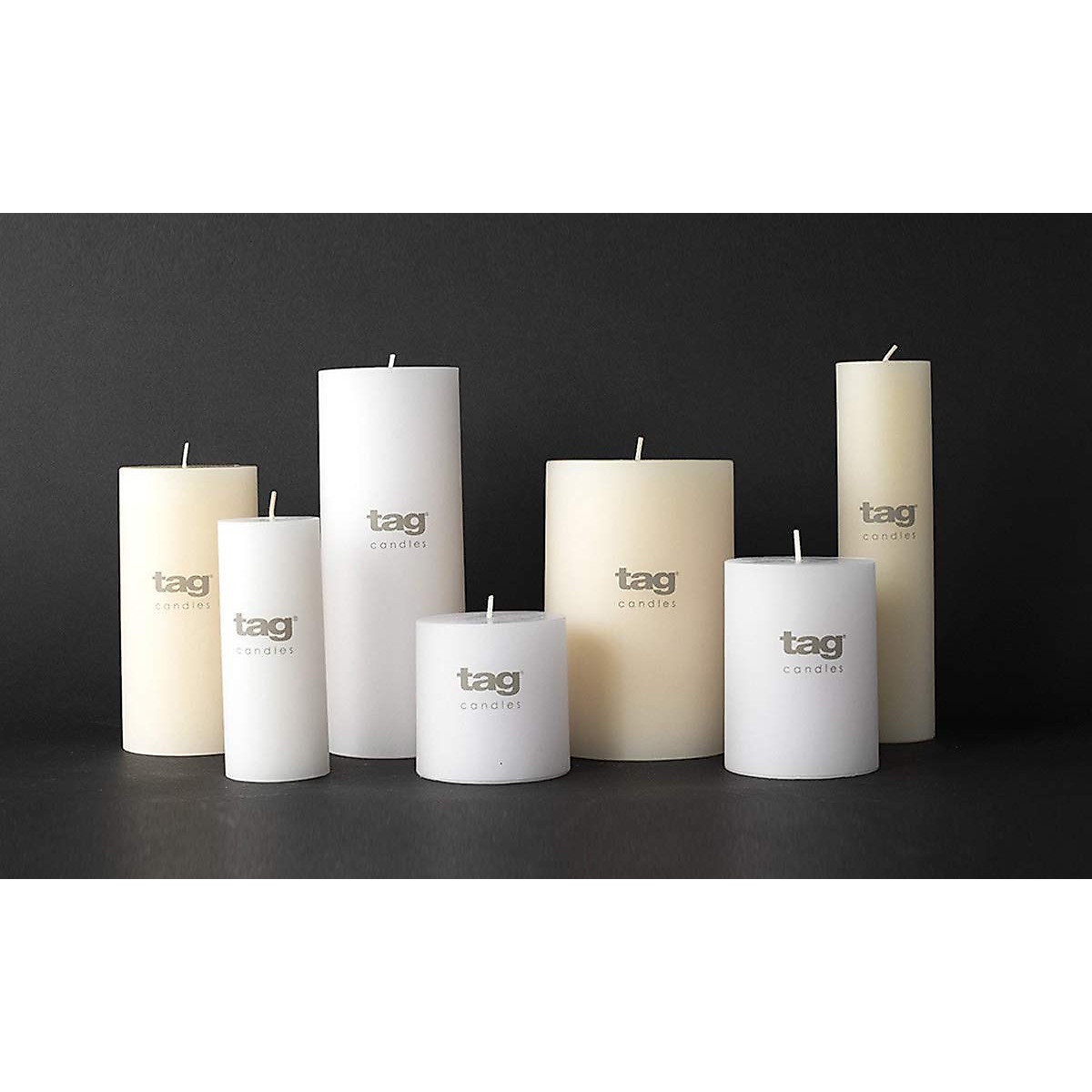 Tag 100066 3-Inch by 8-Inch Unscented Long Burning Pillar Candle, White