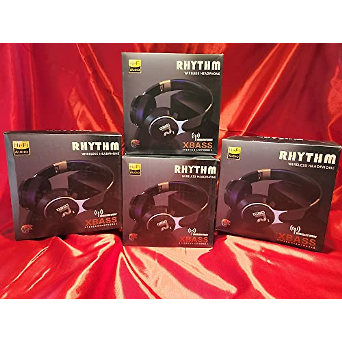 RHYTHM Wireless Headphones HD Sound Quality with Extra XBASS Wired & Bluetooth Microphone: Built in Playback Control, Black