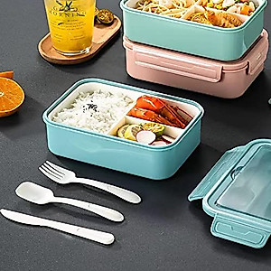 Tinaforld 1400ML Bento box for Adults, Insulated Bento Box Adult Lunch Box with Built-in Utensils, knife and fork, Leakproof, Durable, BPA-Free and Food-Safe Materials