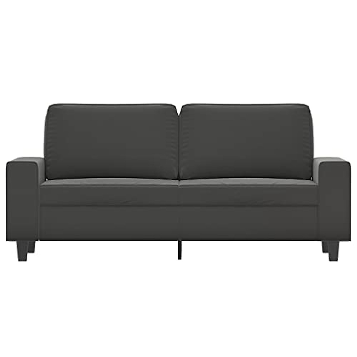 Matalde 2-Seater Sofa Dark Gray 55.1" Microfiber Fabric, Weight-52.69 lbs