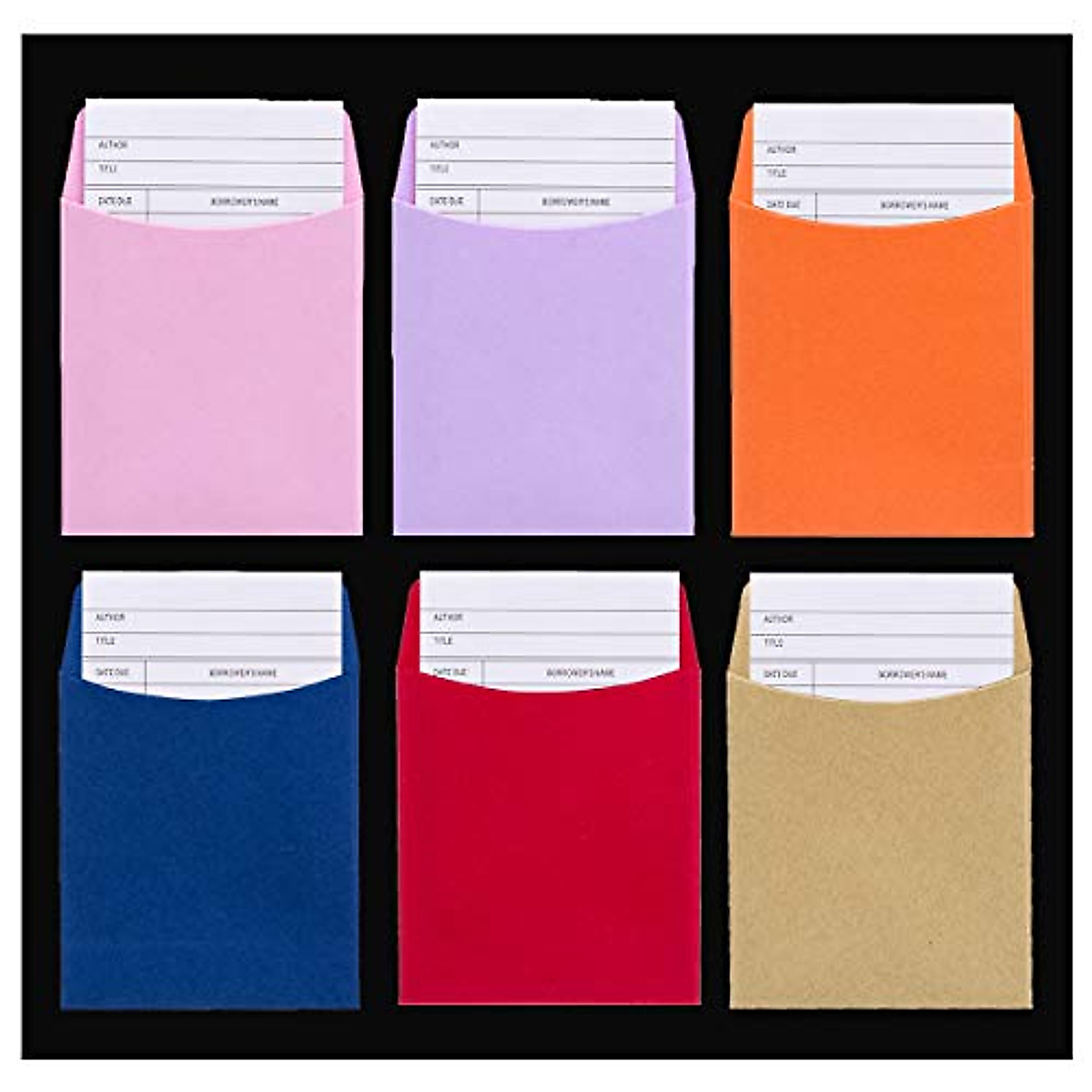 120 Pieces Small Envelopes Library Card Non-Adhesive Packets Envelopes with 120 Pieces Adhesive Double Sided Glue Points for School, Library, Office Task Trackers and Gift Tag (Pocket Envelopes)