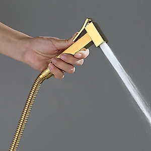 ifgswopq Handheld Bidet Sprayer for Toilet Single Handle Bidet Toilet Sprayer to Connect Wash Basin Hot and Cold Mix Chrome (Gold)