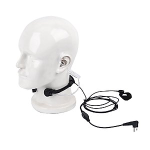 Pdflie 2 Pin M1 Throat Mic Headset with PTT Mic FBI Security Acoustic Tube Earpiece for Motorola Mag One BPR40 CLS1110 CLS1410 CP185 CP200 CP200D DLR1020 DLR1060 DTR650 DTR700 RDM2070D RDU4100 Radios
