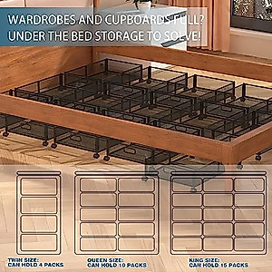 Pack of 2 Under Bed Storage Containers, Foldable Storage Organization with Handles Under Bed Storage Bins Drawer