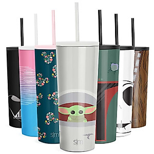 Simple Modern Star Wars Insulated Tumbler Cup with Flip Lid and Straw Lid | Gifts for Women Men Reusable Stainless Steel Water Bottle Travel Mug | Classic Collection | 24oz The Child