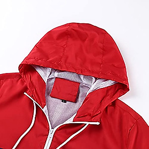 Mens Tennis Crop Vest Half Zip Hoodie Men Windbreaker Long Sleeve Lightweight Fleece Jacket Men Lightweight Breathable Rain Jackets Track Coat Black Jacket Cropped Vest Red L