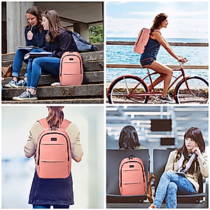ZOMAKE Travel Laptop Backpack for Women Men:Anti Theft Water Resistant College School Bag - Computer Bookbag with USB Charging Port Business Work Backpacks Fits 15.6 Inch Laptop (15.6 Inch,a-pink)